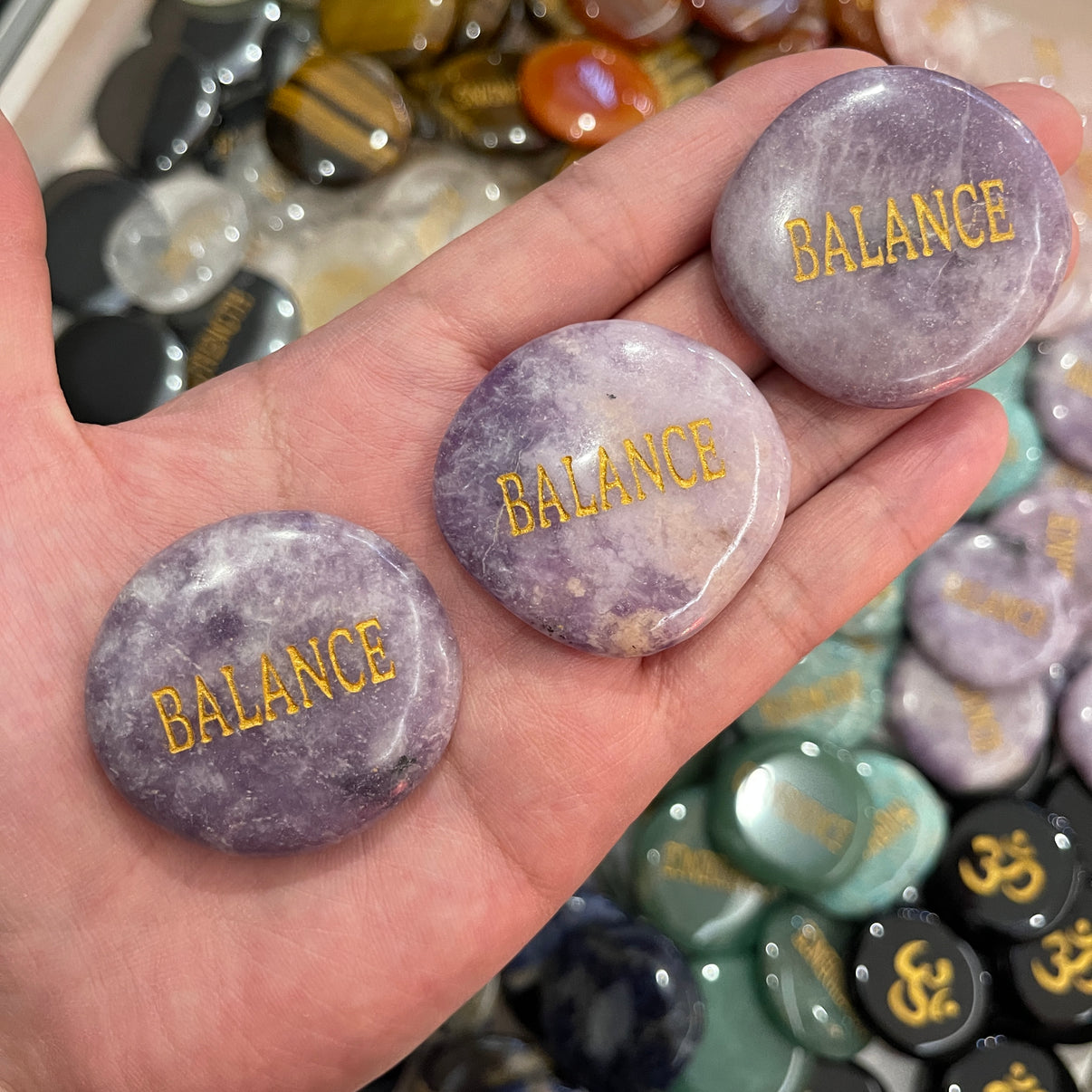 Lepidolite Flat Stone | Balance – Milky Peach Studio